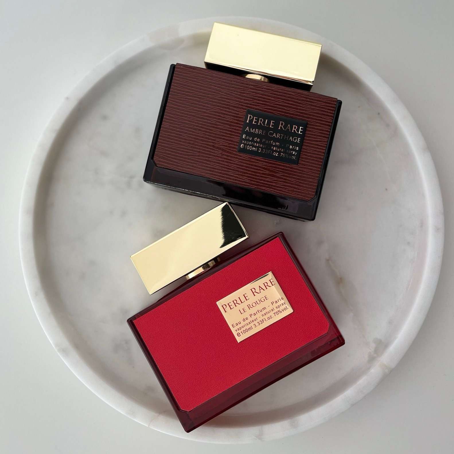 Perle Rare Le Rouge and Ambre de Carthage by Panouge